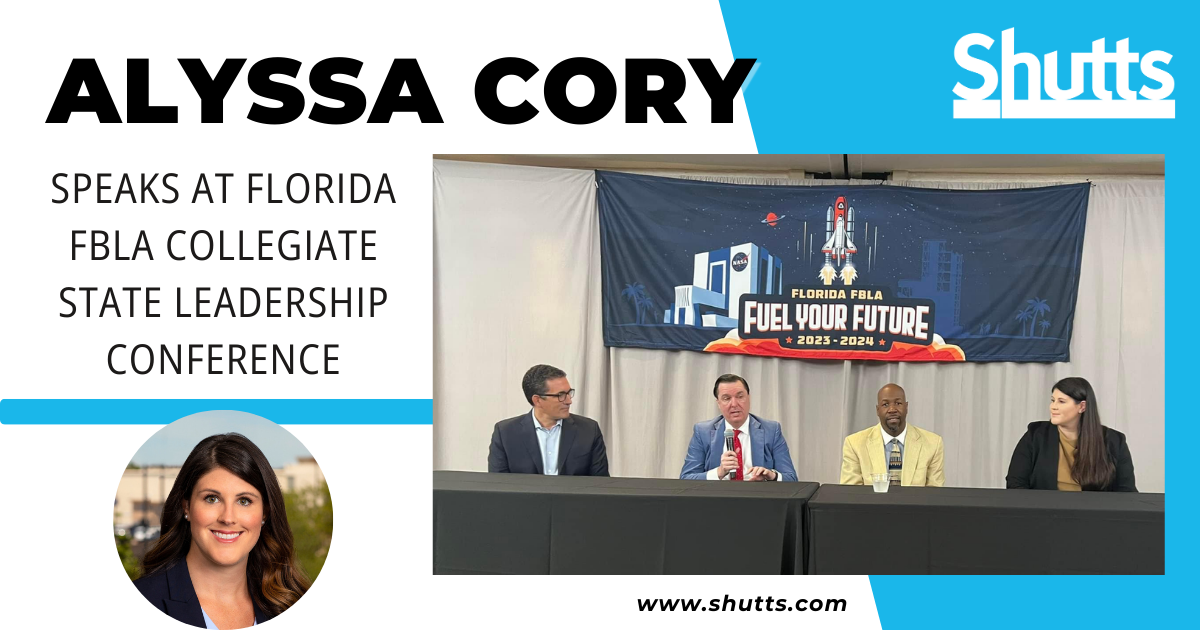 Alyssa Cory Speaks at Florida FBLA Collegiate State Leadership Conference: Shutts & Bowen LLP